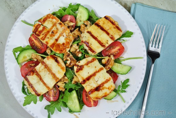 Grilled Halloumi Salad - Low Carb & Vegetarian